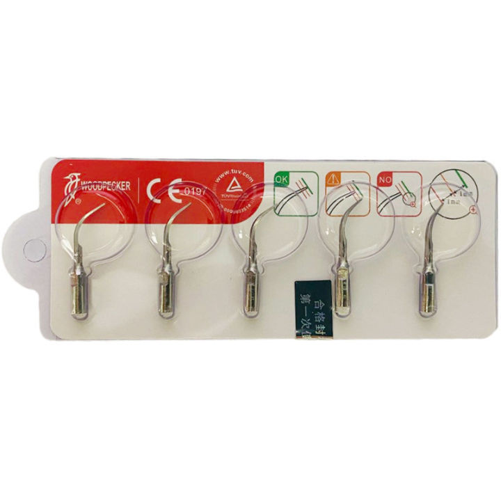 5PCS Dental Woodpecker P1 Ultrasonic Scaler Scaling Tips Handpiece Wood ...