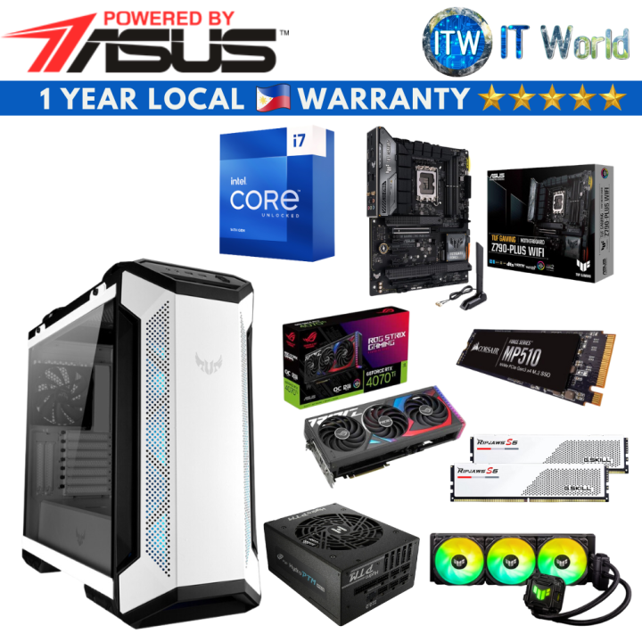 Gaming PC Powered by ASUS Desktop Computer Set Airborne Build i7-14700K ...