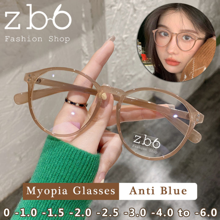 Korean Version Women's Anti Radiation Glasses Round Small Frame Myopia ...