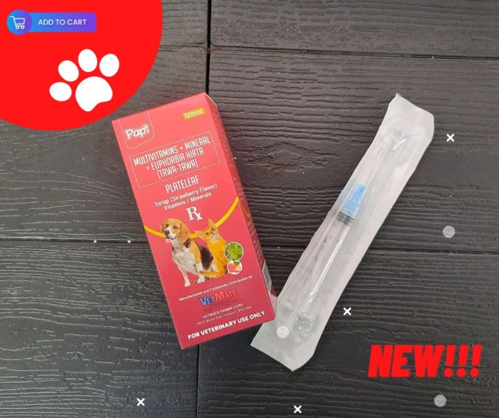 PAPI Plateleaf Multivitamins & Minerals Syrup for Dogs and Cats 120ml ...