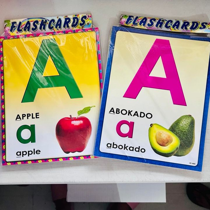 ALPHABET FLASH CARDS JUMBO (A4 Size) ENGLISH/FILIPINO (SOLD PER PACK ...