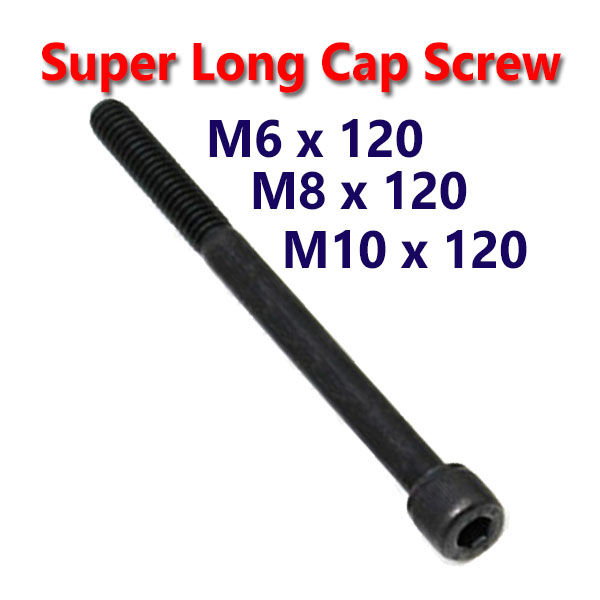 M6/M8/M10 x 120mm Super Long Size Black Socket Cap Hex Key Screw/M6 ...