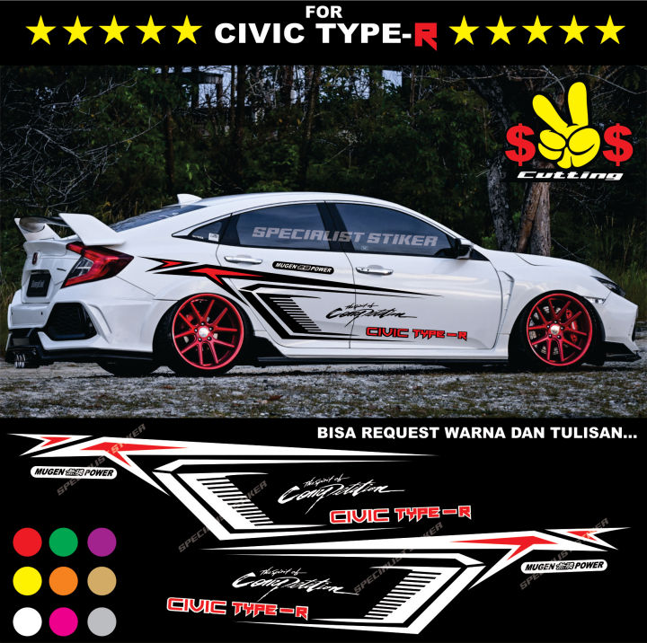 Stiker Mobil Honda Civic Type R Model Strip Racing Terbaru | Lazada ...
