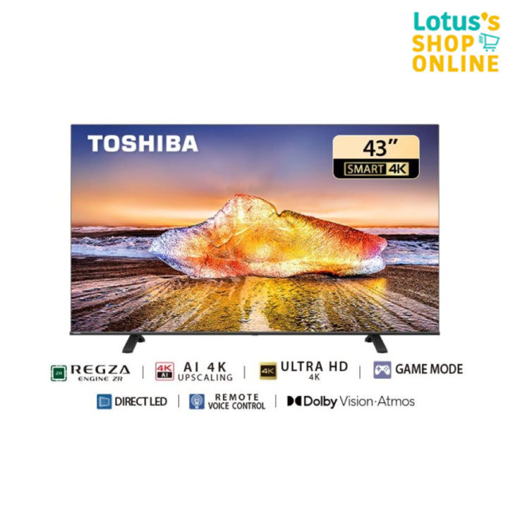 TOSHIBA โตชิบา SMART TV ทีวี 43 นิ้ว รุ่น 43E330MP 4K AI ULTRA HD VIDAA ...