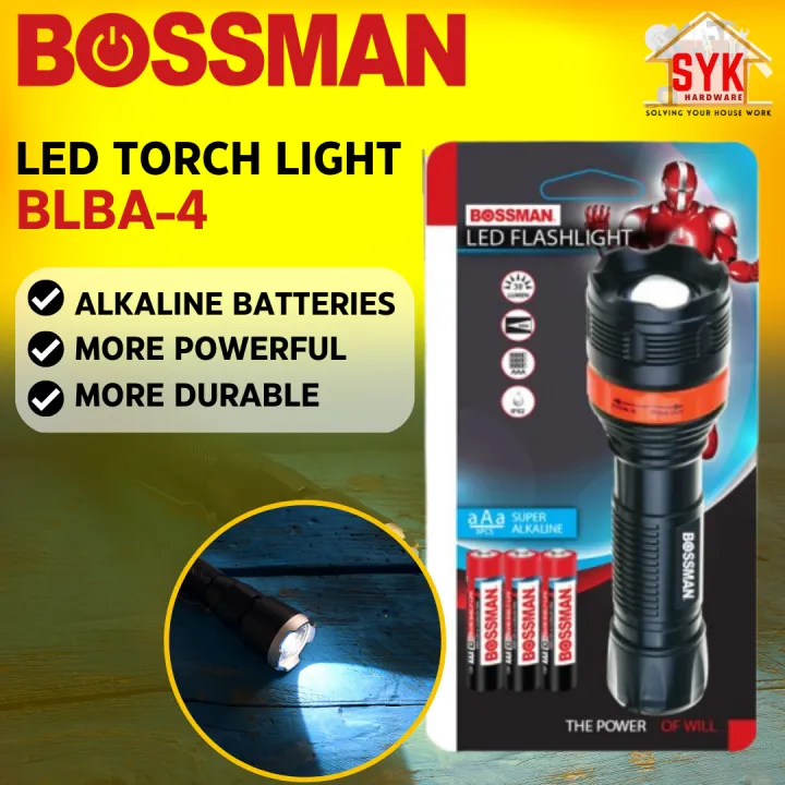 SYK BOSSMAN BLBA-4 1W LED Torch Light Zoom Flash Portable Hand Lamp ...