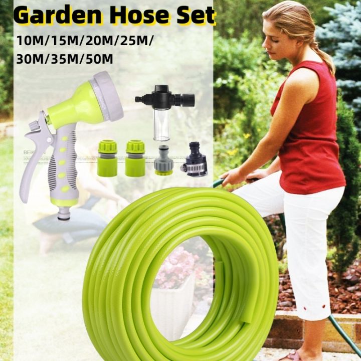 30M Garden hose Watering spray gun set Elastic hose Household hose for ...