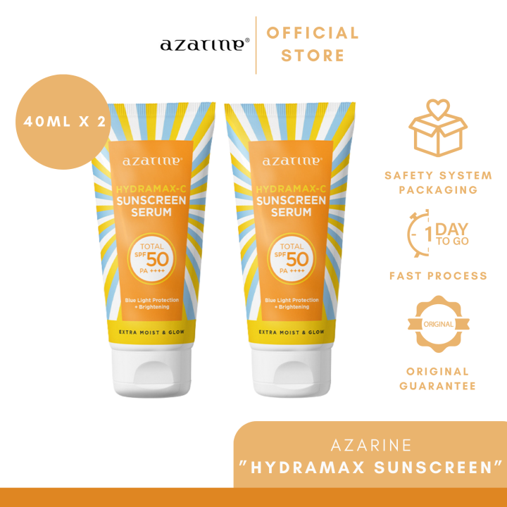 Azarine Hydramax-C Sunscreen Serum SPF50 PA++++ [2x40ml] [LOLOS UJI ...