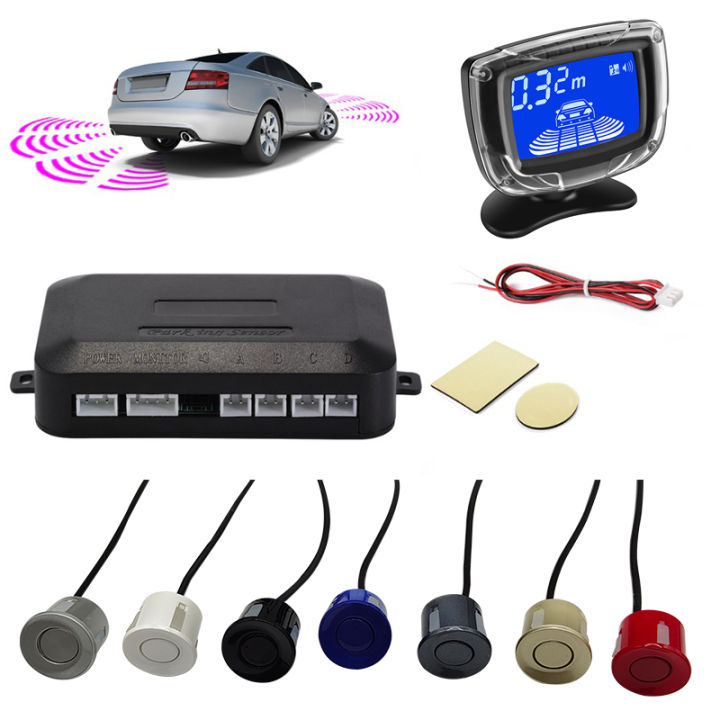 Inligent Parking Sensor LCD Display with Switch 12V Car Reverse Backup ...