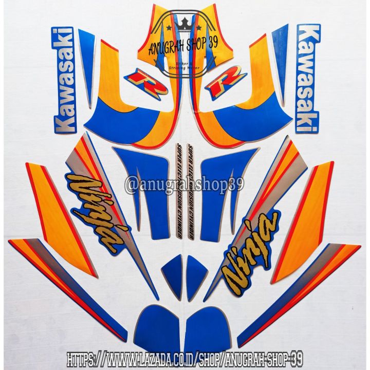 striping kawasaki ninja r 2005 hitam biru, polet lis stiker sticker ...
