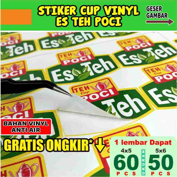 stiker label kemasan es teh poci bahan VINYL | Lazada Indonesia