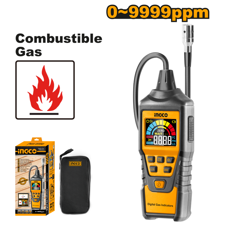 INGCO Digital Gas Indicator Combustible Gas Detection with LCD Display ...