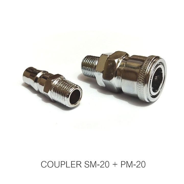 SM20 PM20 QUICK COUPLER SAMBUNGAN KOMPRESOR ANGIN 1/4" Stainless Steel PM SM 20 Connector ...