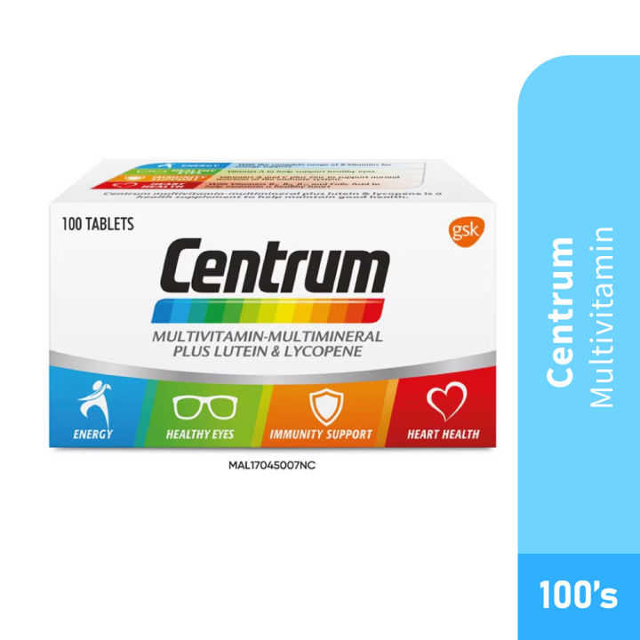 CENTRUM Multivitamin 100's- Capsule, Supplement , Multivitamin | Lazada