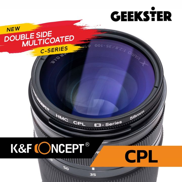 CPL Filter K&F HMC Slim ฟิลเตอร์ ชิ้นแก้ว Japan C-Series Blue Coating ...
