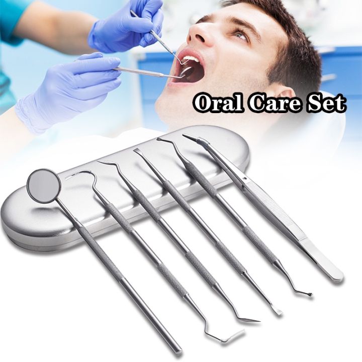 6pcs Professional Dental Tools Kit Stainless Teeth Cleaner Tools Dental ...