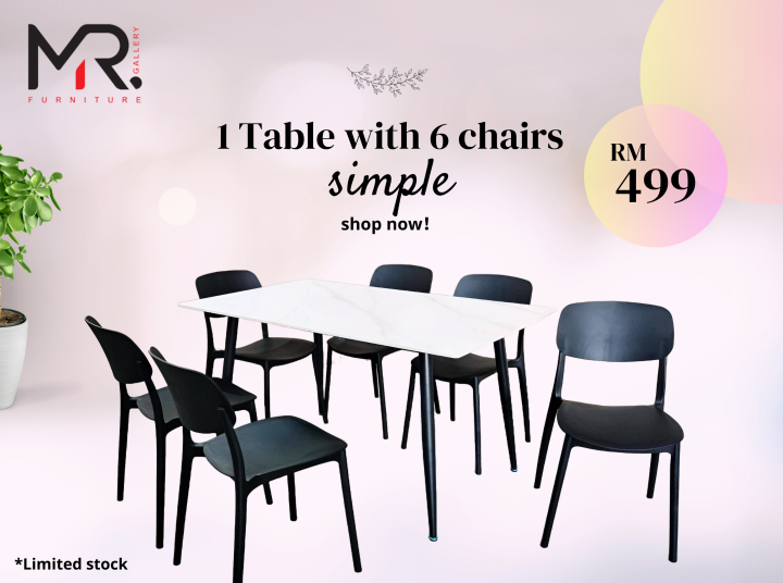 𝐄𝐱𝐜𝐥𝐮𝐬𝐢𝐯𝐞 𝐜𝐨𝐦𝐛𝐨 𝐨𝐟𝐟𝐞𝐫! Dining Table Set | 1 T𝐚𝐛𝐥𝐞 with 6 𝐜𝐡𝐚𝐢𝐫𝐬 | Lazada