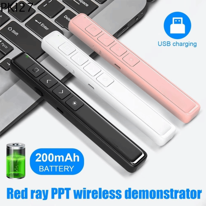 PKI27 Infrared Remote Wireless Presentation Clicker 2.4GHz USB Charging ...