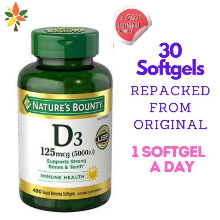 Nature's Bounty Vitamin D3 25 mcg 5000 IU | 30, 60 or 90 tablets ...