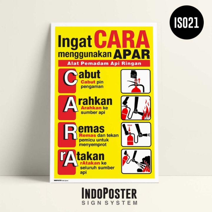 Safety Poster K3 APAR Ingat CARA Memadamkan Api Kebakaran Tanpa Frame A2 60X40cm | Lazada Indonesia