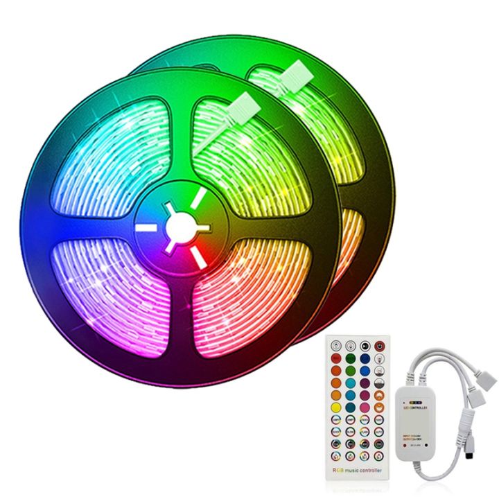 Bluetooth RGB LED Strip Lights 10M with 40-Keys Remote Color Changing ...
