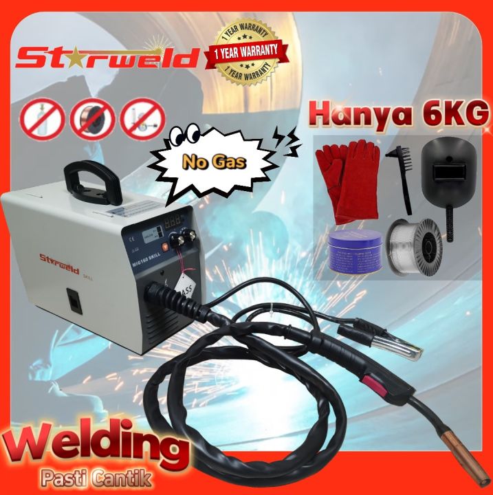 STARWELD MIG160 SKILL Gasless MIG Welding Machine Mesin Welding Tanpa ...