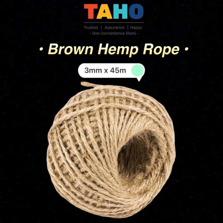 Natural Jute Rope Tali Guni Gift Wrapping Rope Hemp Rope 3mm 45m Taho ...