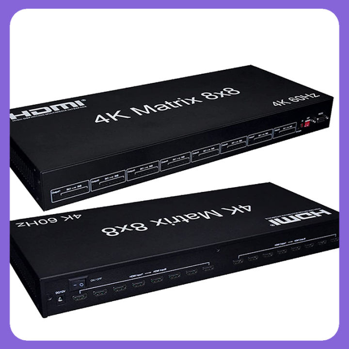 4K 60Hz 8x8 HDMI Matrix Switcher 8 in 8 out HDMI Video Matrix Switch Splitter Converter for PS4 ...