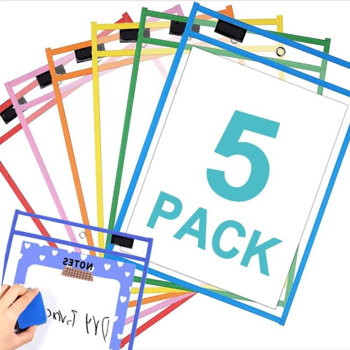 1/5PCS Reusable Write Wipe Transparent A4 Folder Portable Clear PVC ...