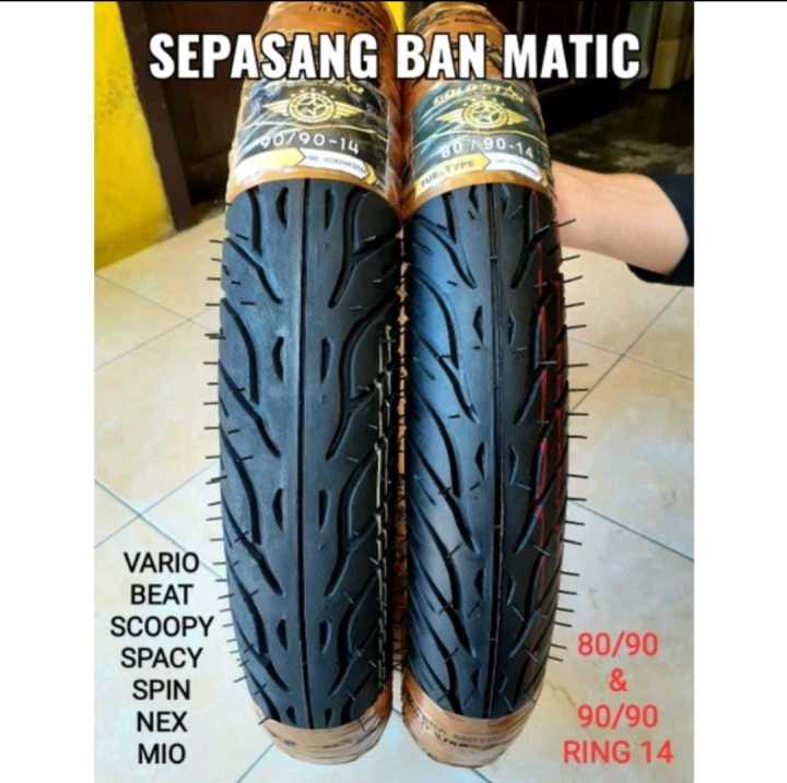ban motor matic sepasang depan belakang ukuran 80/90-14 dan 90/90-14 ...