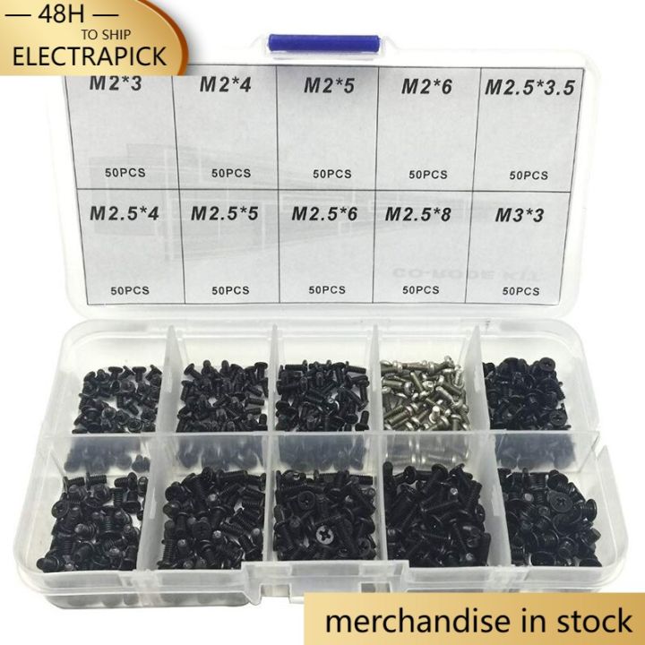 500pcs M2 M2 5 M3 Km Screw Flat Head Phillips Screws Laptop Notebook