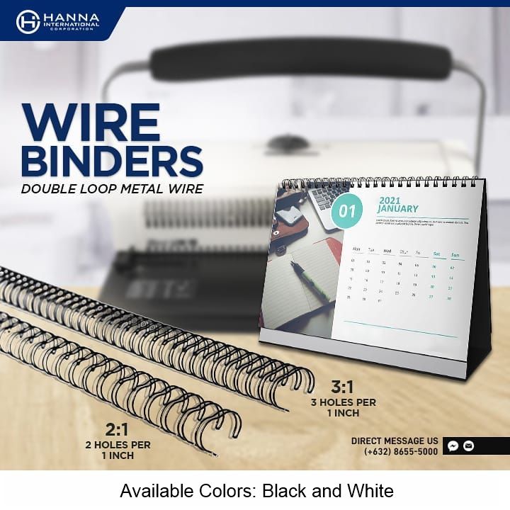 DOUBLE LOOP METAL WIRE BINDER - in Spool (Pitch 2:1) Black, White | Lazada PH