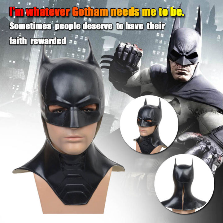 2022 THE BATMAN Movie Latex Masks Cowl Cosplay Party Superhero Props ...