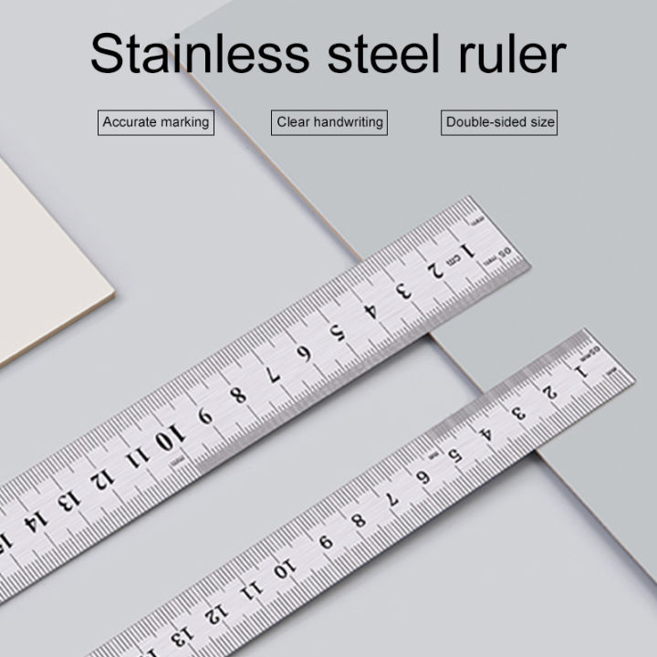 Xinder Stationary School Supplies Metal Double-sided Scale Stainless ...