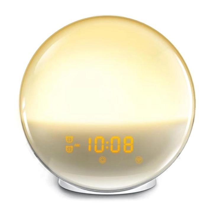 Wake-Up Light Alarm Clock with 7 Colored Sunrise Simulation and Sunset ...