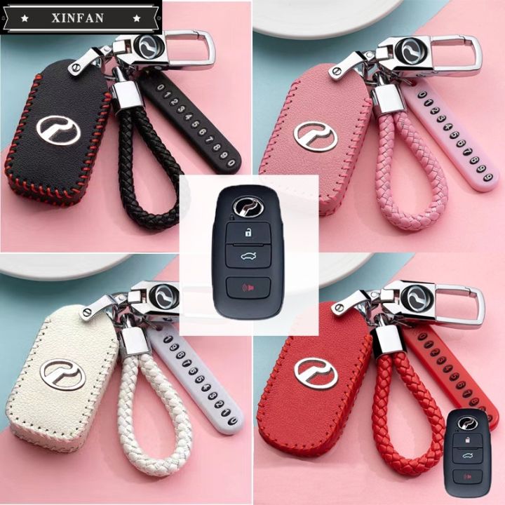 XIFNAN Perodua Leather Car Key Cover Case for 2022 2021 Myvi Ativa ...