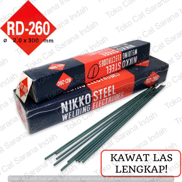 KAWAT LAS RD-260 2 MM NIKKO STEEL 2KG PENGELASAN KONSTRUKSI UMUM KAWAT LAS ELEKTRIK 1 PACK 2 x ...