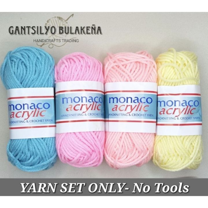 Crochet Yarn Set Only NO TOOLS Monaco Acrylic 18g x 4 rolls | Lazada PH