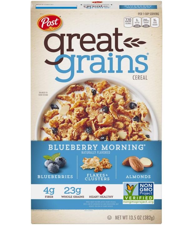 Post Great Grains Cereal Blueberry Morning 382g. โพสต์ เกรท เกรน ซี ...