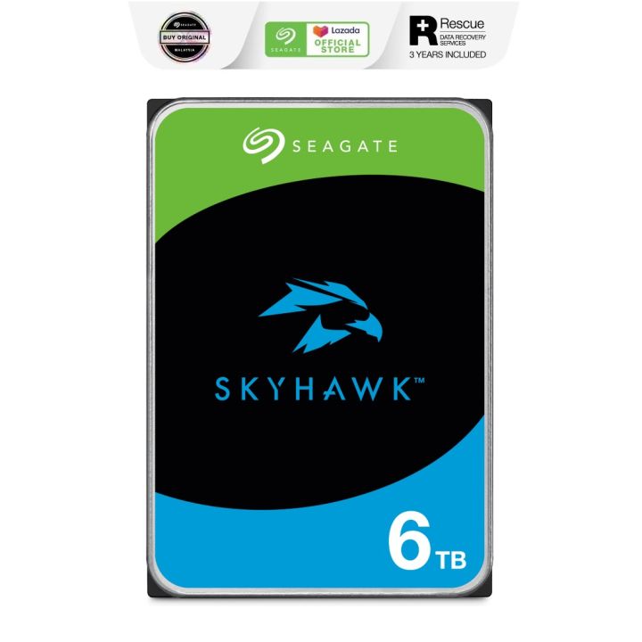 Seagate ST6000VX001 6TB Skyhawk 3.5 SATA 6Gb/s Hard Disk Drive for CCTV ...