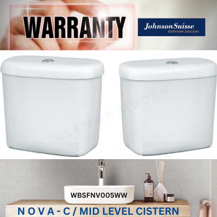 JOHNSON SUISSE - WBSFNV005WW NOVA-C 4.5/3L MID LEVEL TOILET CISTERN SET ...