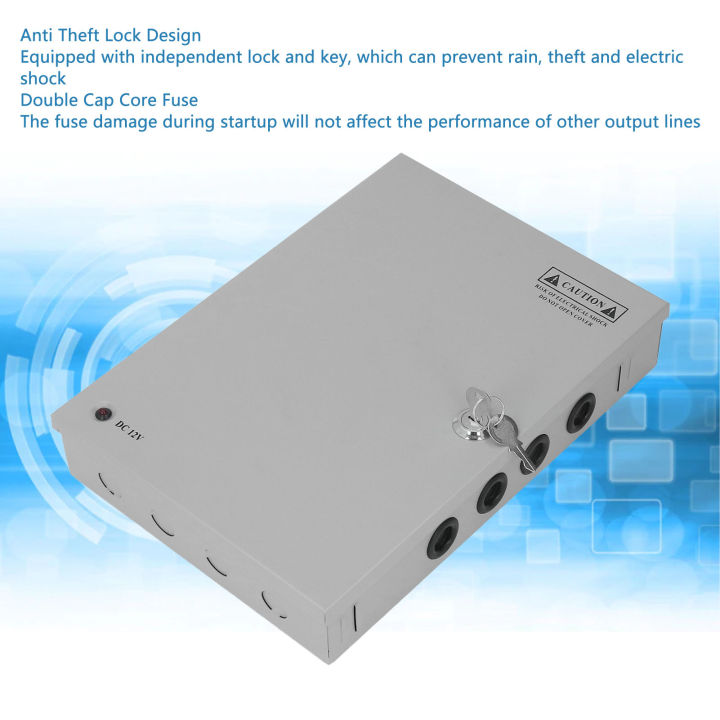 Distributed Power Box DC12V Output CCTV Power Supply Box Anti Leakage ...