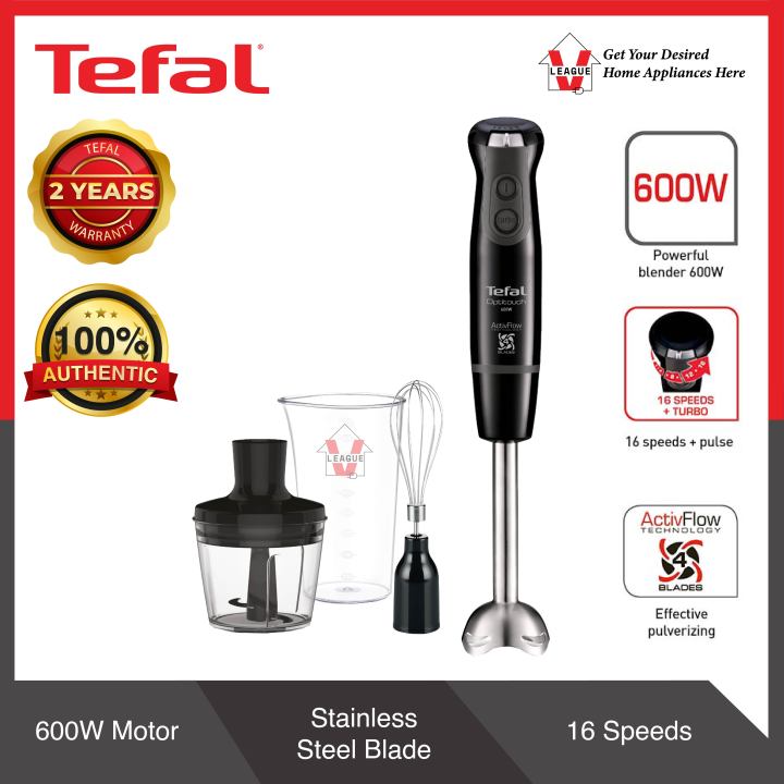 Tefal Hand Blender HB8338 500ml Mini Chopper 600W Turbo Mode 16 Speeds ...
