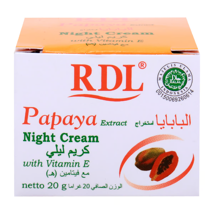 RDL Papaya Extract NIGHT CREAM with Vitamin E - 20 grams/48 grams ...
