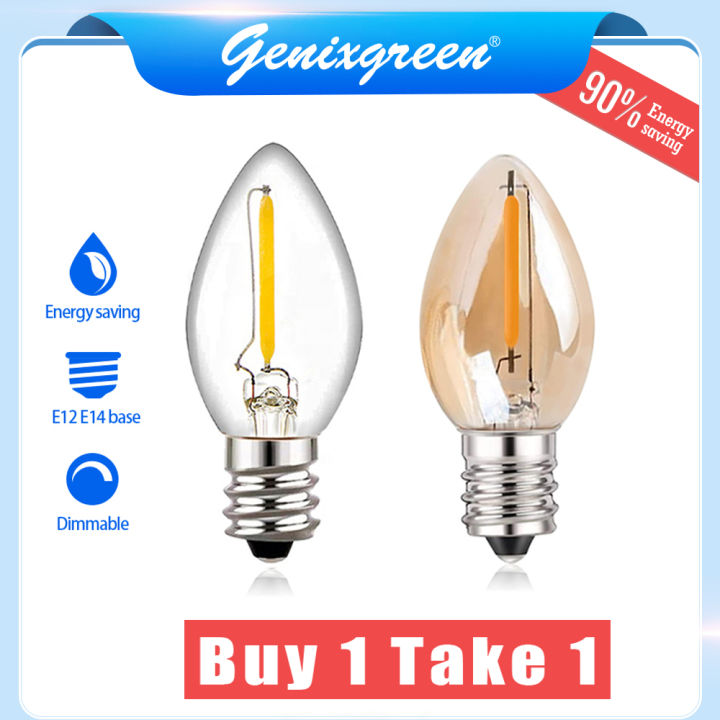 【BUY 1 TAKE 1】 E12 E14 Led Edison Bulb 0.5W Energy Saving Filament Bulb ...