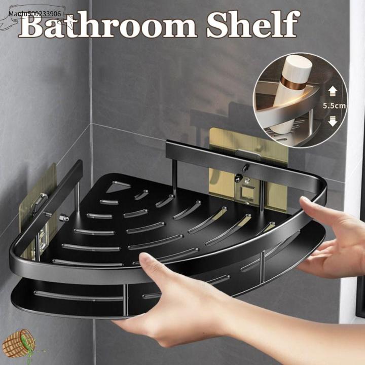 Wall Mount Bathroom Shelves Aluminum Triangular Corner Shower Shelf ...