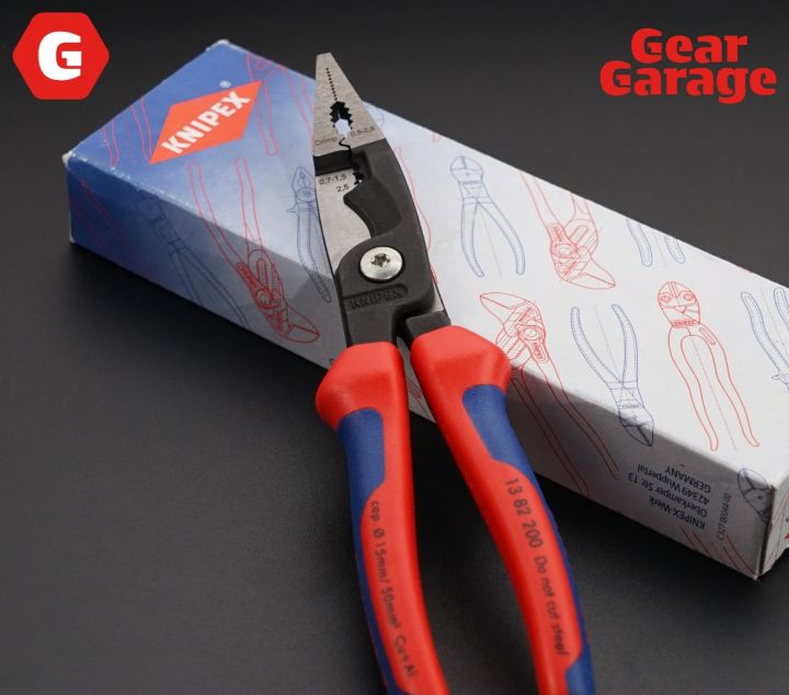 คีมรวมงานไฟฟ้า 5 in 1 KNIPEX NO.13 82 200 Pliers for Electrical Installation Factory Gear By ...