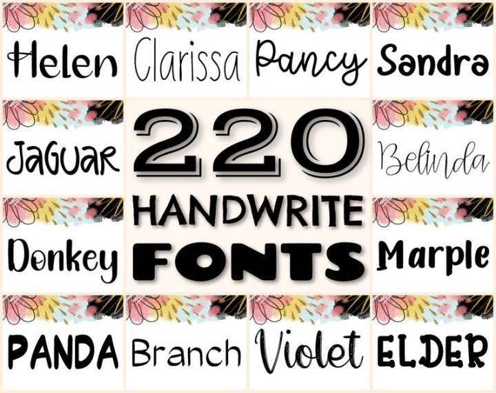 220 Handwritten Fonts Bundle - Add Fonts to Microsoft Word, PowerPoint ...