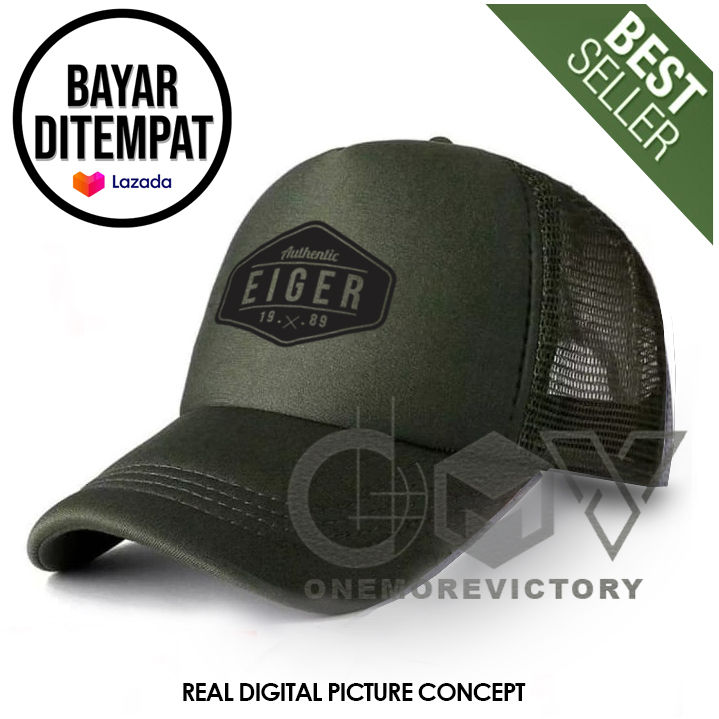 TOPI TRUCKER EIGER - topi distro eiger 1989 - Topi eiger premium - Logo ...
