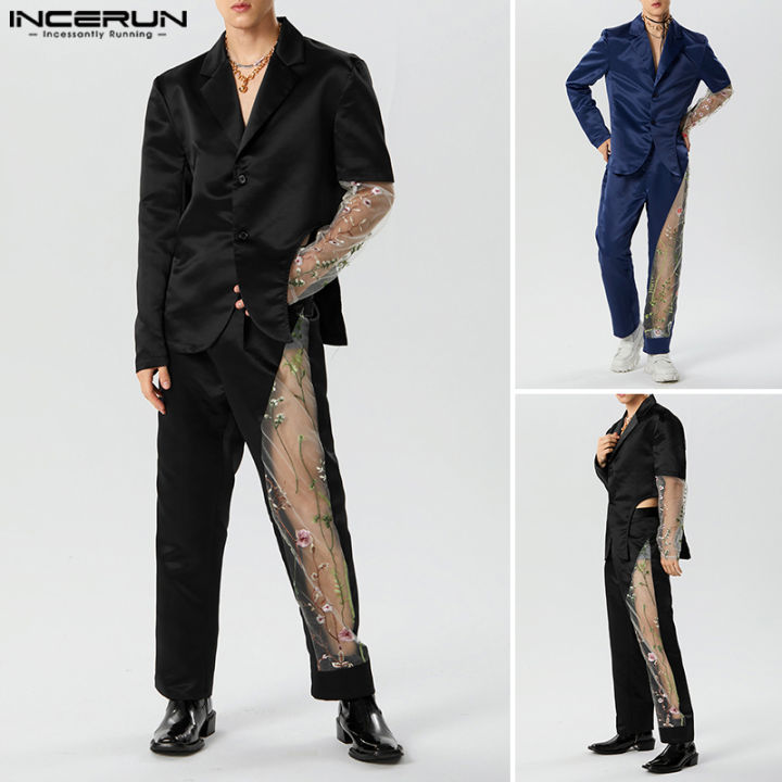 ChArmkpR Store INCERUN Men's Lapel Button Long Sleeve Blazer Suit ...