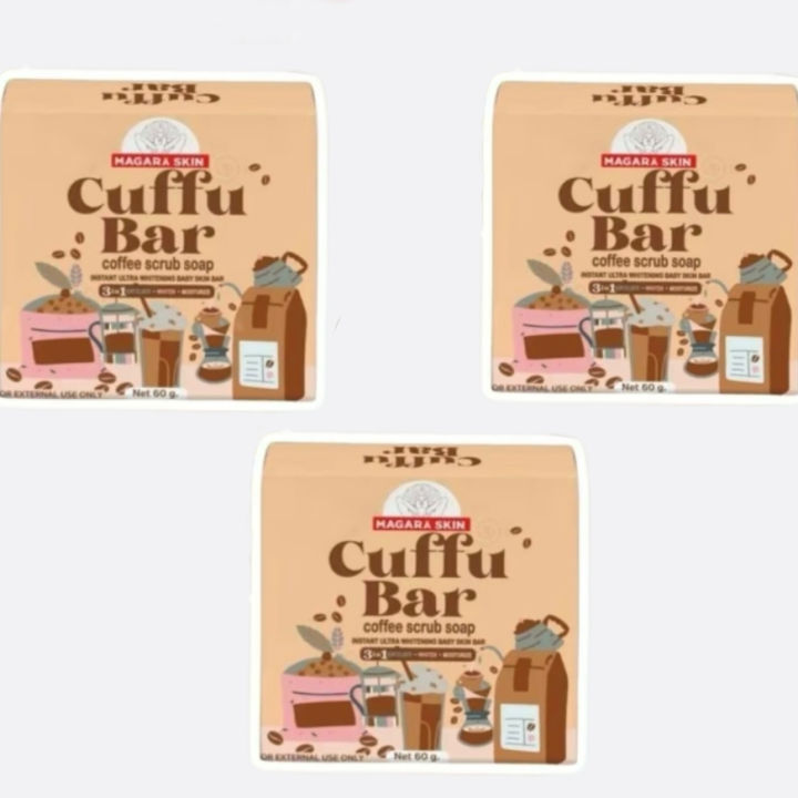 3Pc CUFFU COFFEE BAR SOAP & CUFFU BUFF SOAP FOR ACNE PRONE SKIN AND ...